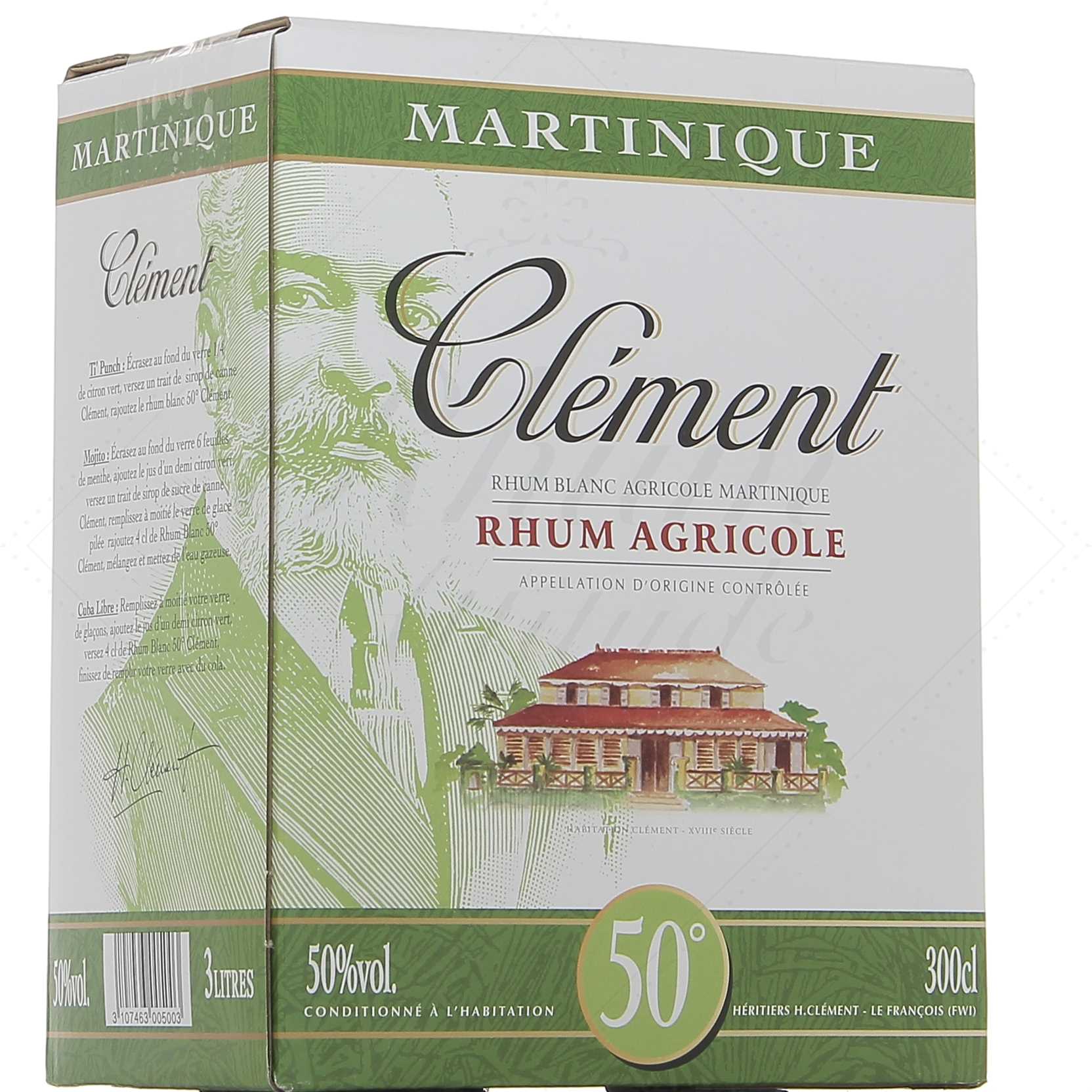 Clément Blanc 50° - Bag-in-Box 3 litres ! - Rhum Attitude
